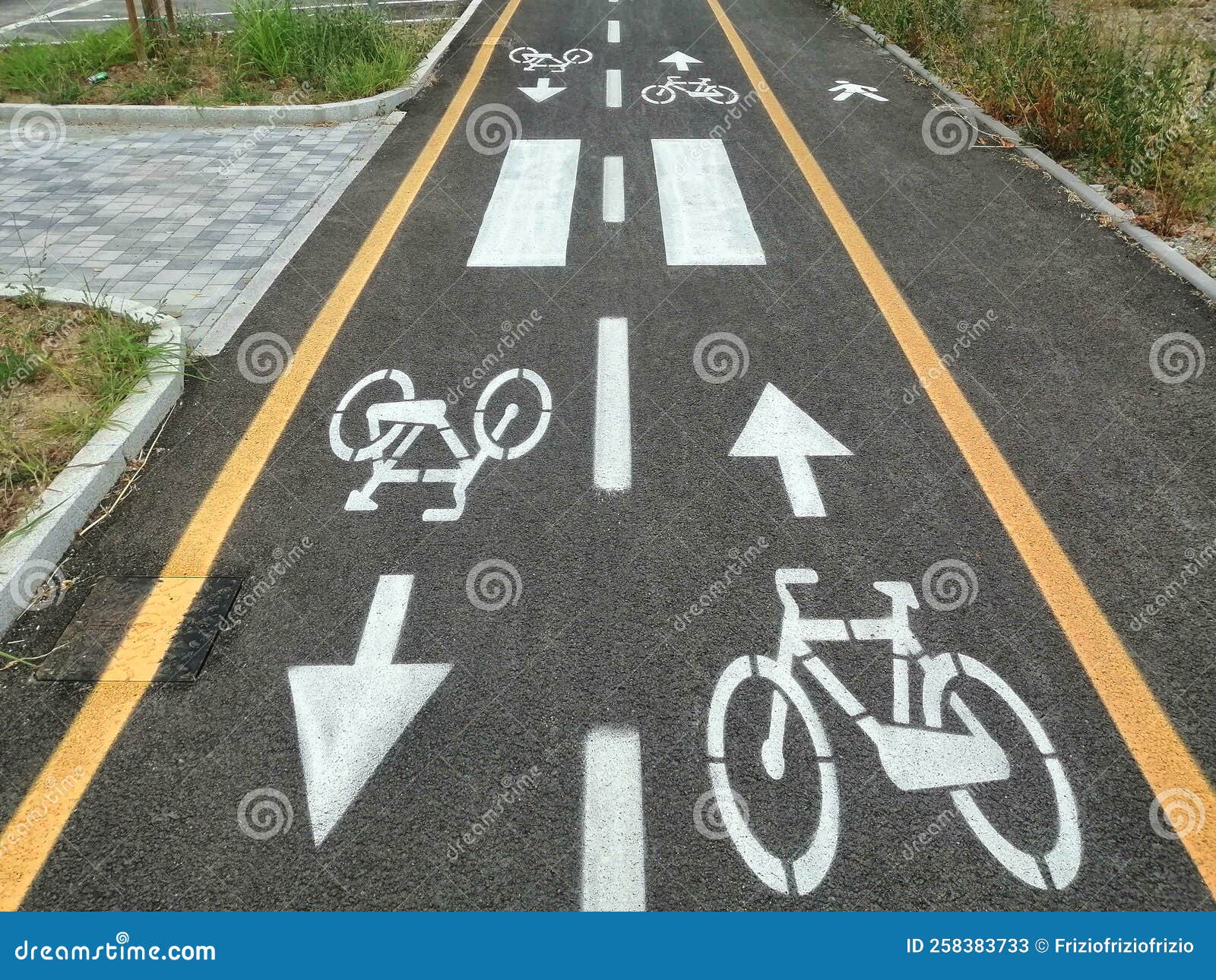 Road for Bicycles, Road Signs in the City Stock Image - Image of ...