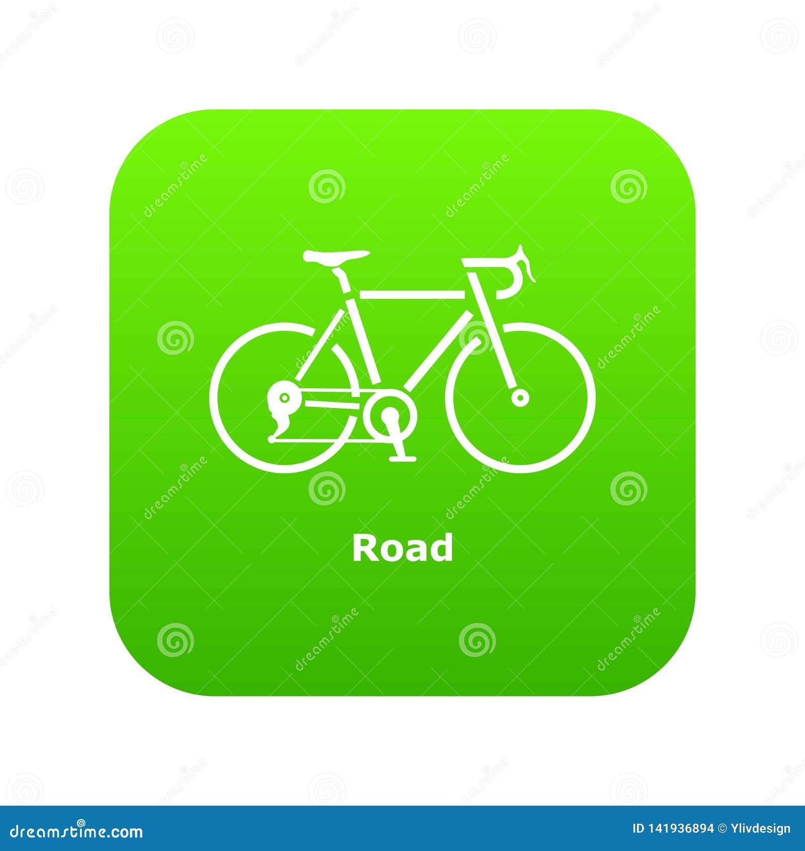 Road Bike Icon, Simple Style Stock Vector - Illustration of green ...