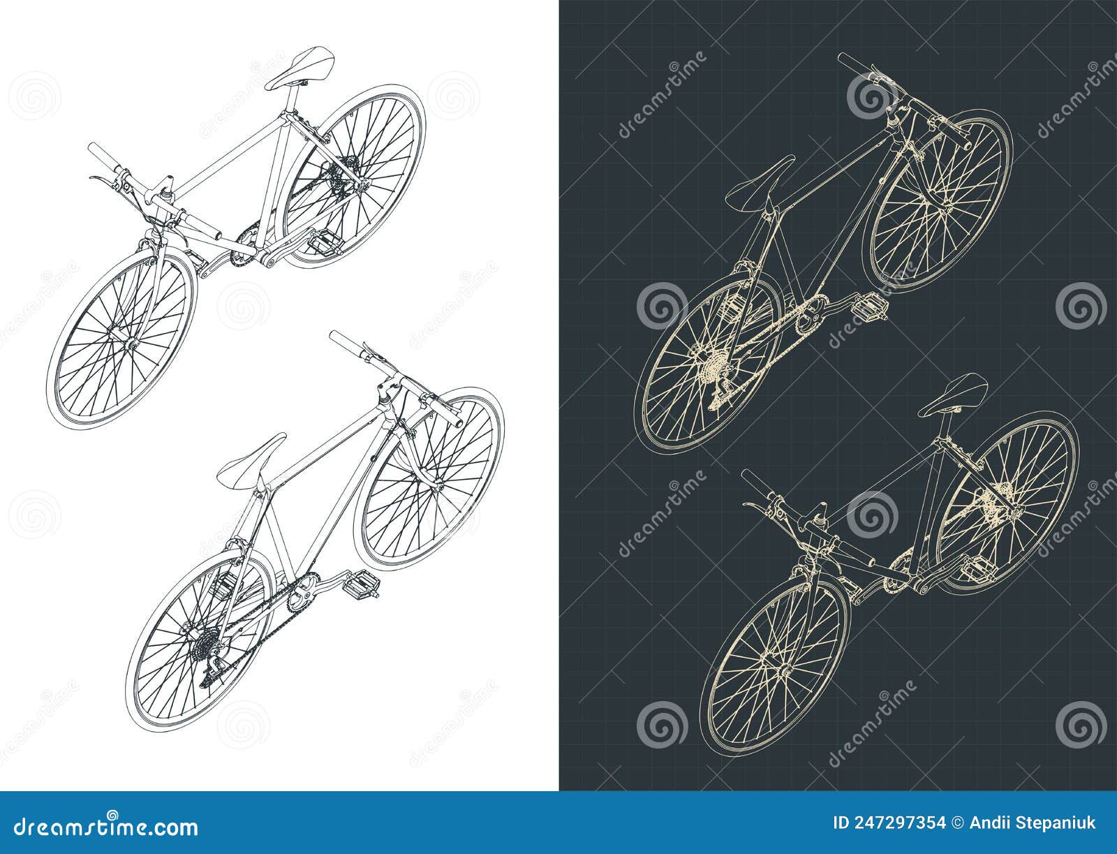 Road Bike Isometric Blueprints Stock Vector - Illustration of ride ...