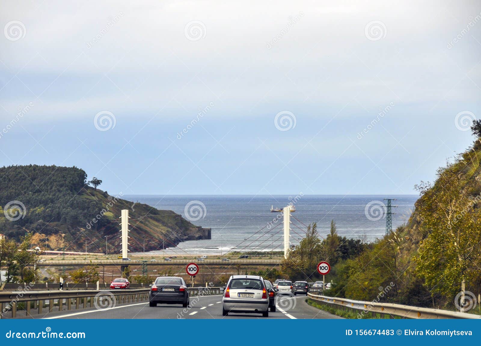 Road from Bilbao To Santander, Spain Editorial Stock Photo - Image of ...