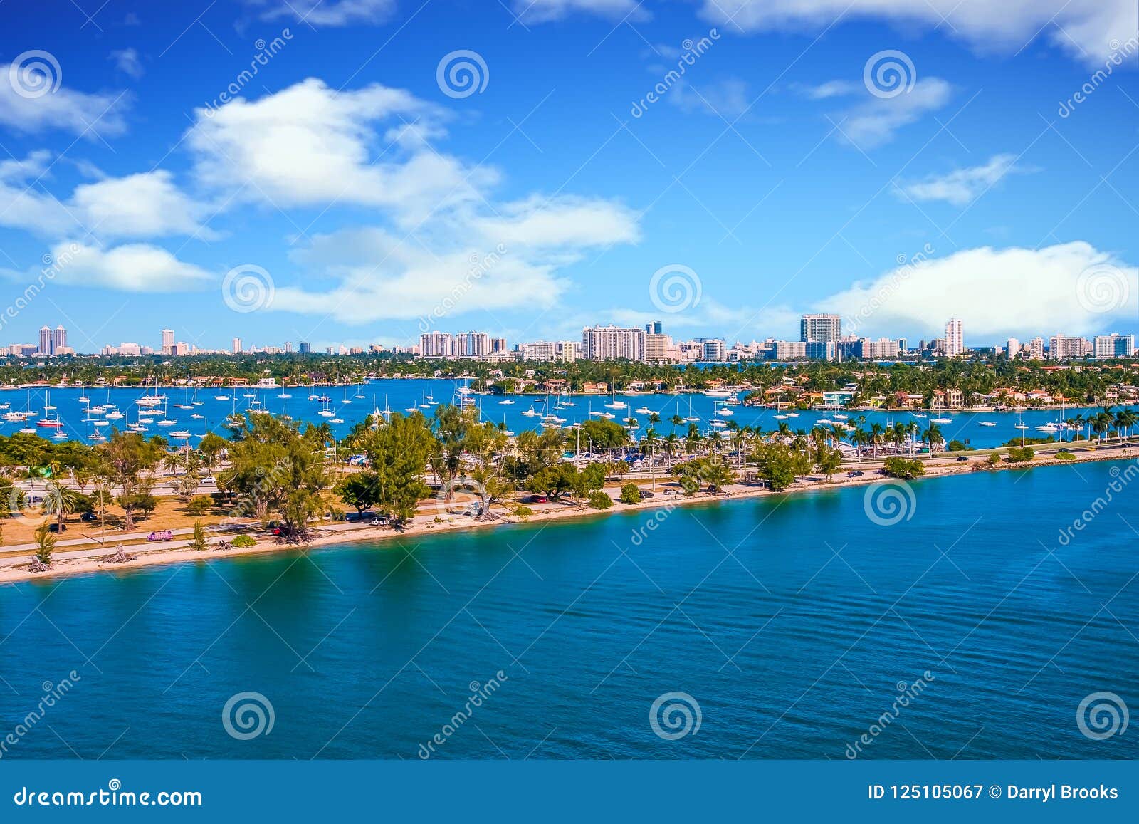 Road through Biscayne Bay stock image. Image of view - 125105067