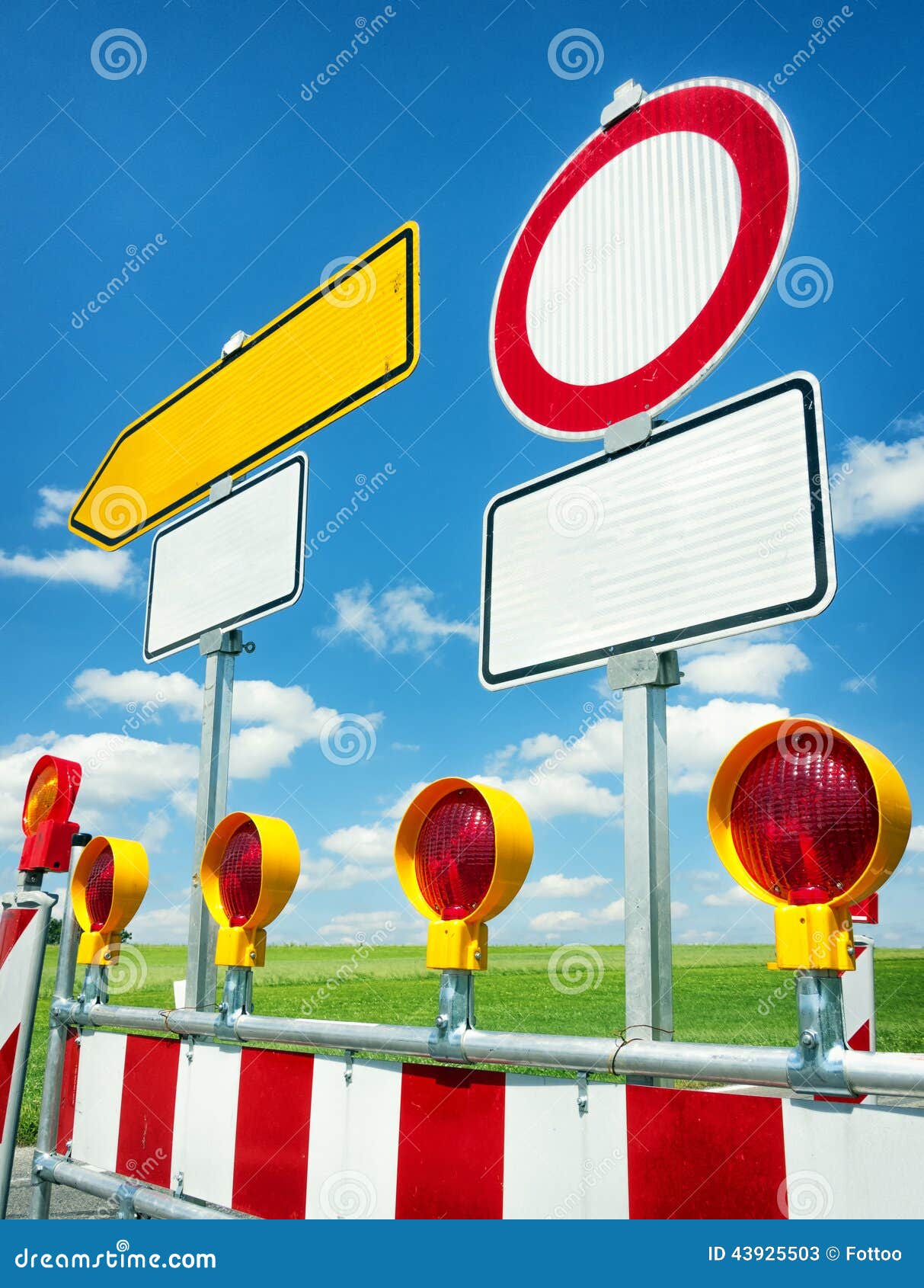 Road block stock image. Image of asphalt, highway, reflector - 43925503