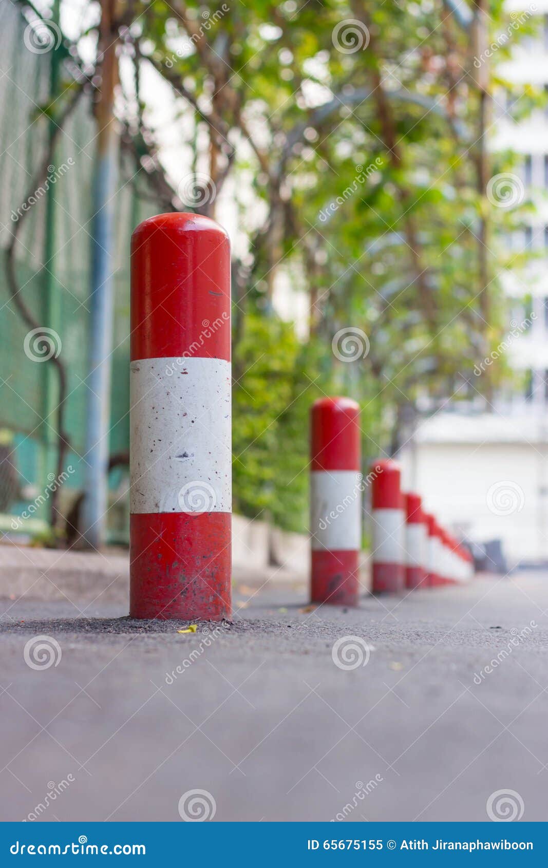 Road block pole stock image. Image of sign, pavement - 65675155