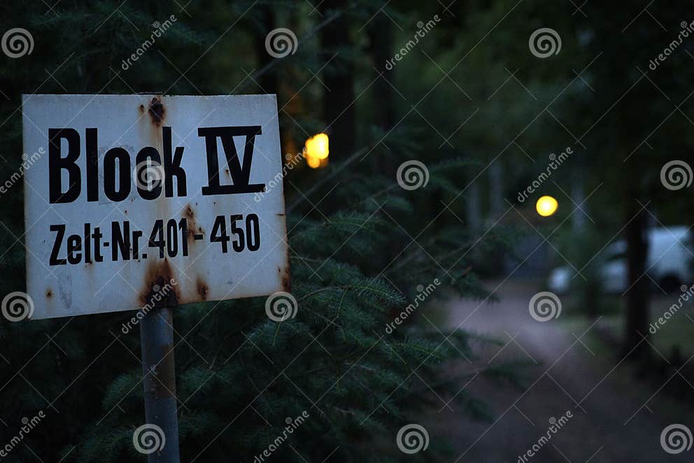 Road Block Sign in the Forest Stock Image - Image of abstract, city ...