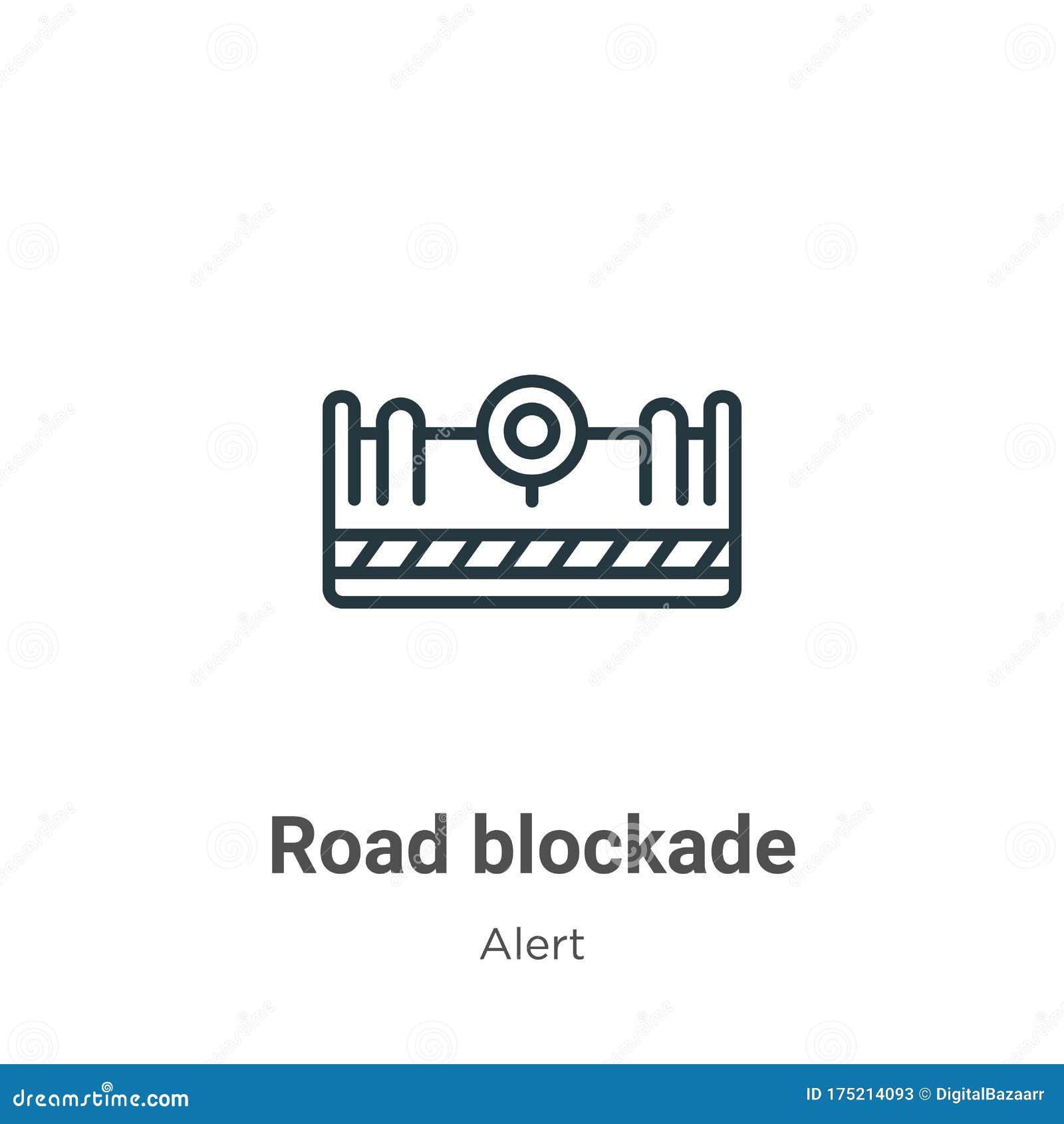 Road Blockade Outline Vector Icon. Thin Line Black Road Blockade Icon ...