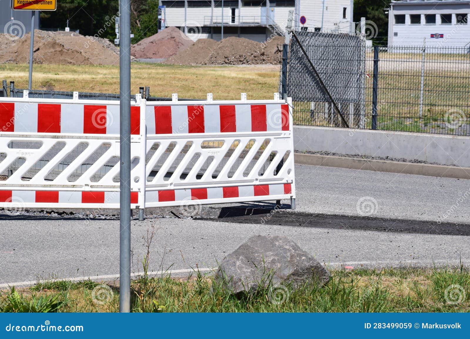 Road blocks stock image. Image of advertising, marking - 283499059