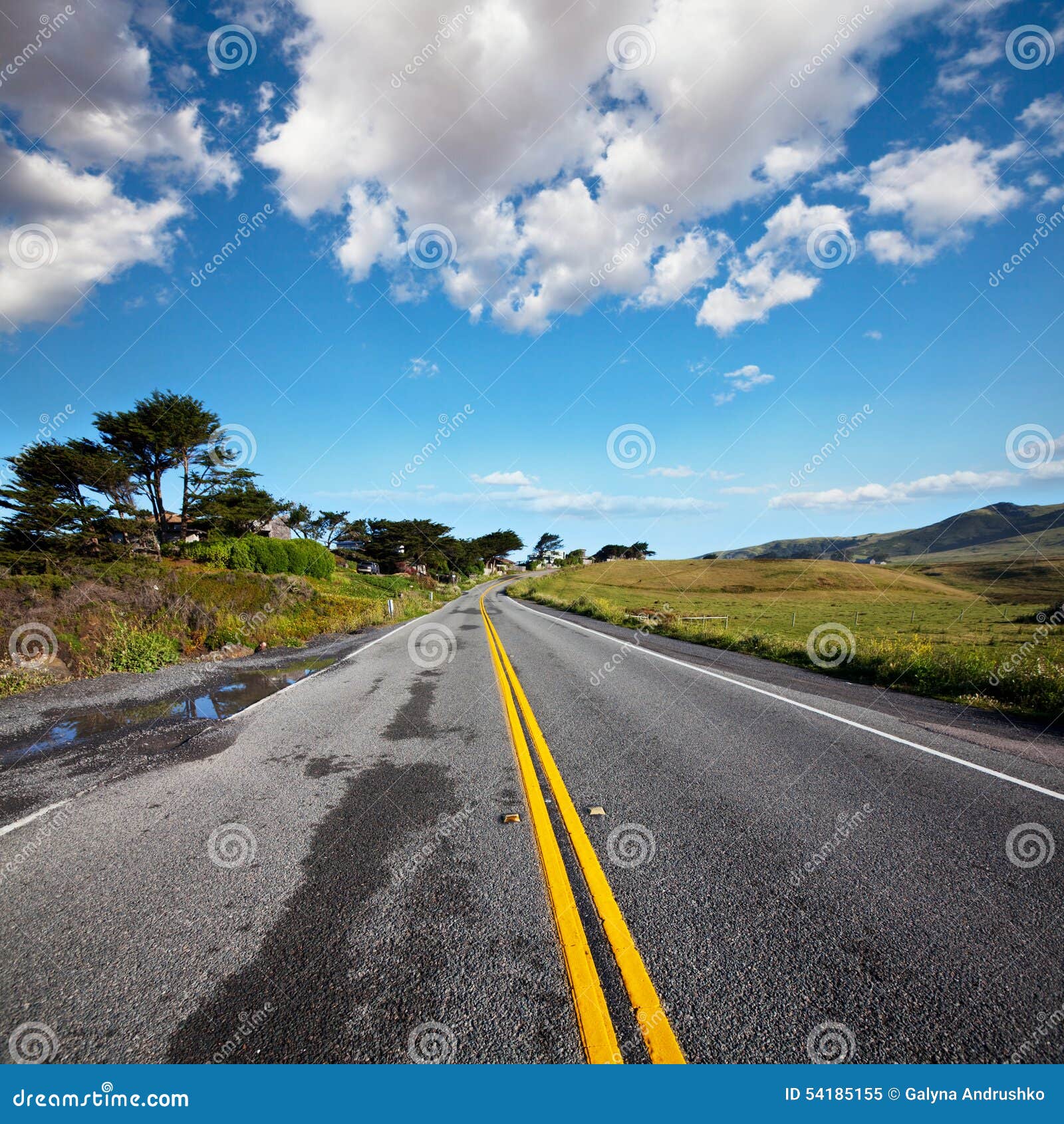 Road in blue stock image. Image of dividing, cloud, direction - 54185155