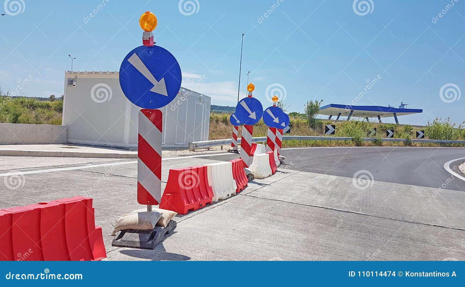Road Blue Sign Work in Progress Construcion Stock Photo - Image of blue ...