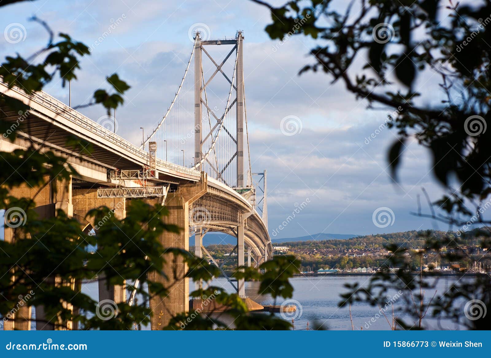 Road Bridge Across the Firth of Forth Stock Image - Image of river ...