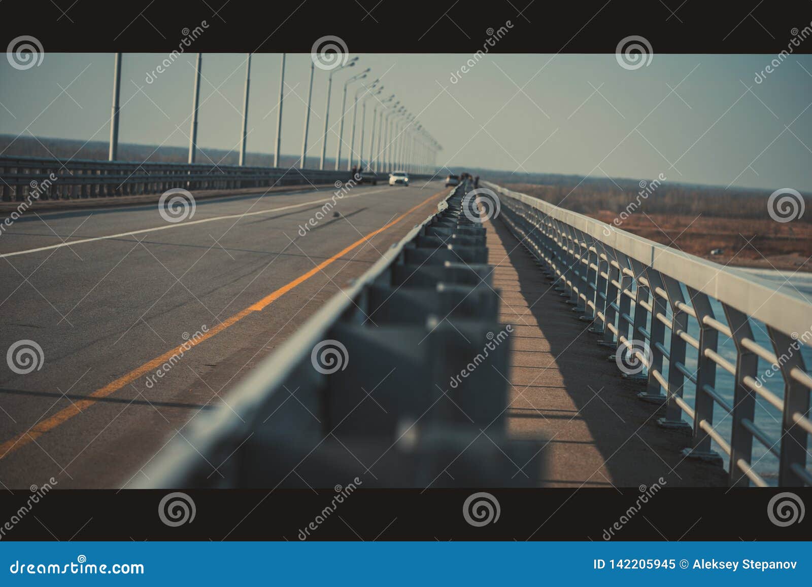 Road Bridge Across the River Stock Image - Image of background, lake ...