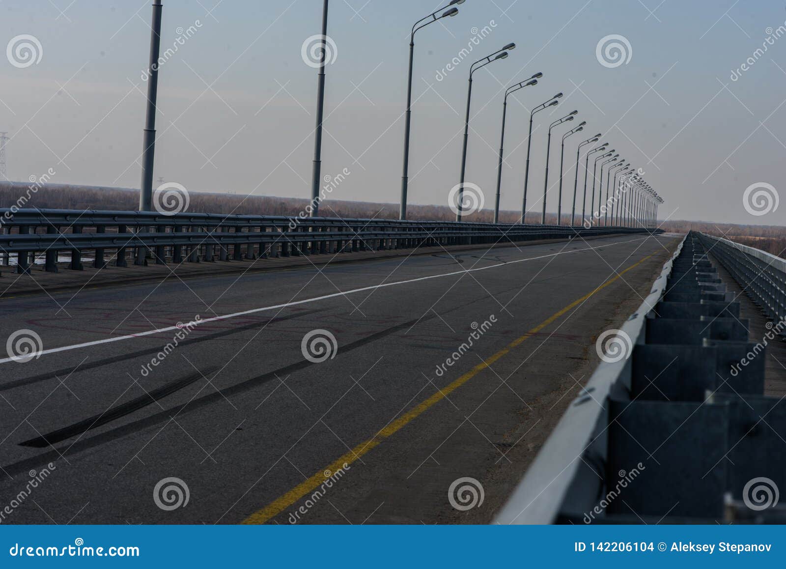 Road Bridge Across the River Stock Photo - Image of forest ...