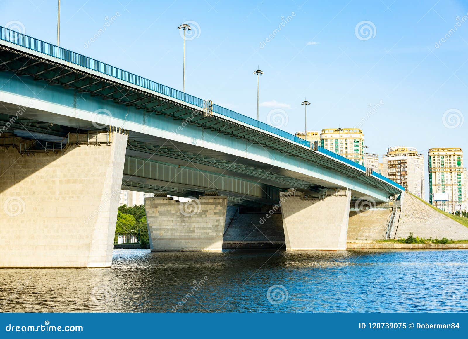 Road Bridge Across the River Stock Image - Image of landscape, river ...