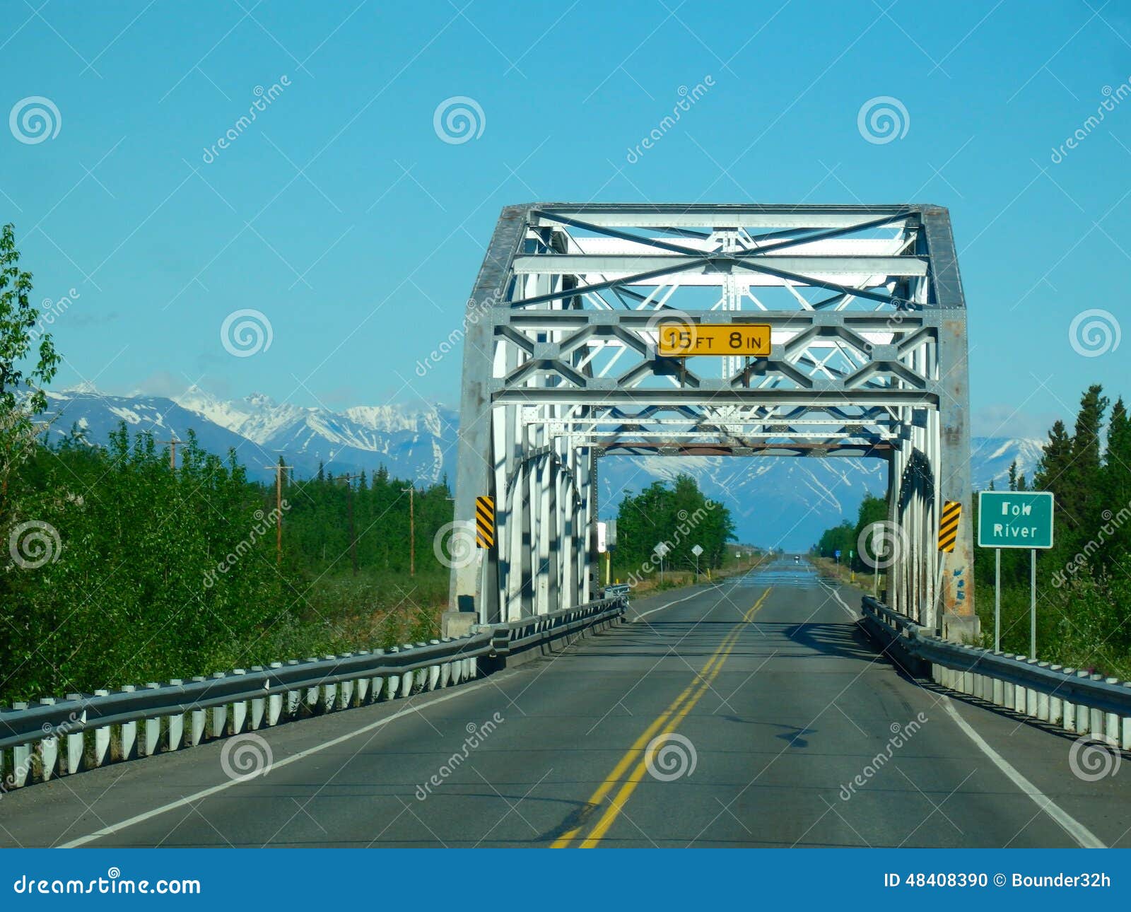 Road bridge in alaska stock photo. Image of architecture - 48408390