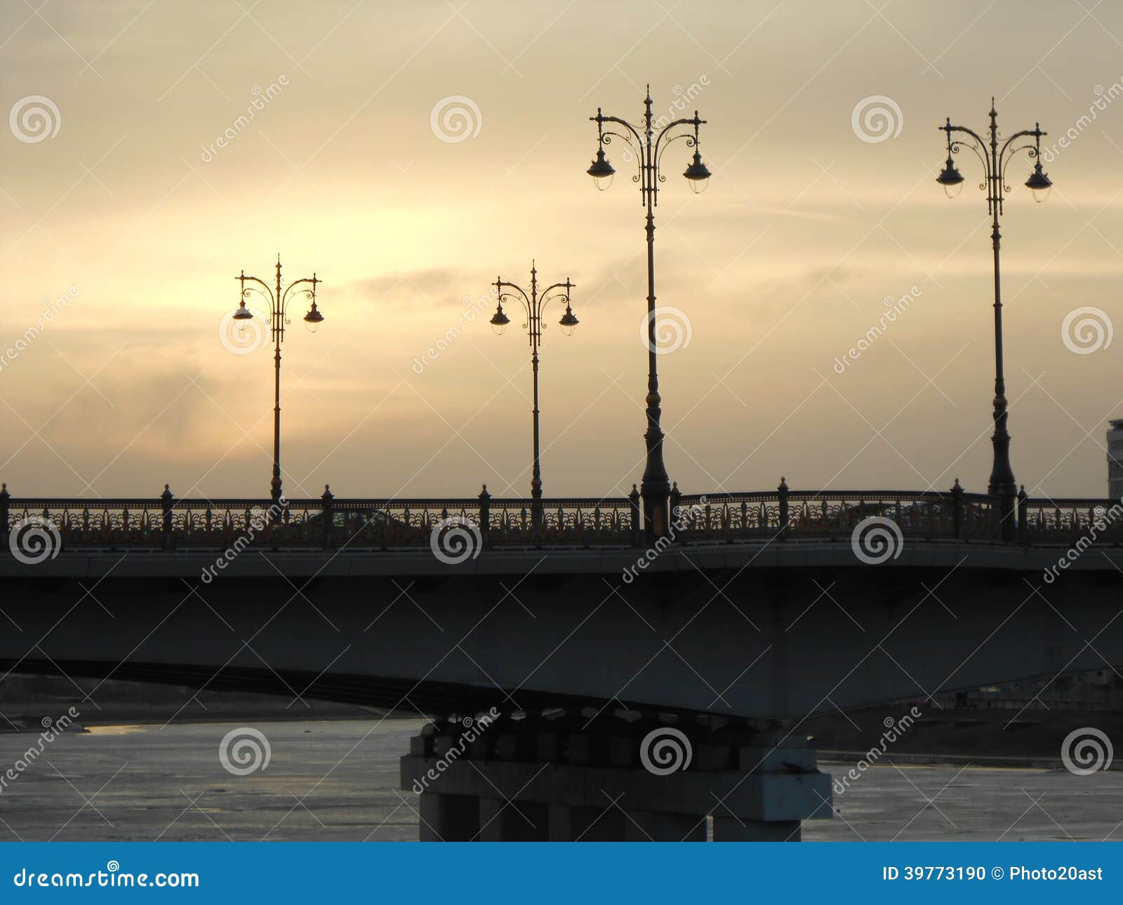 A Road Bridge with Beautiful Lanterns Stock Photo - Image of backlit ...