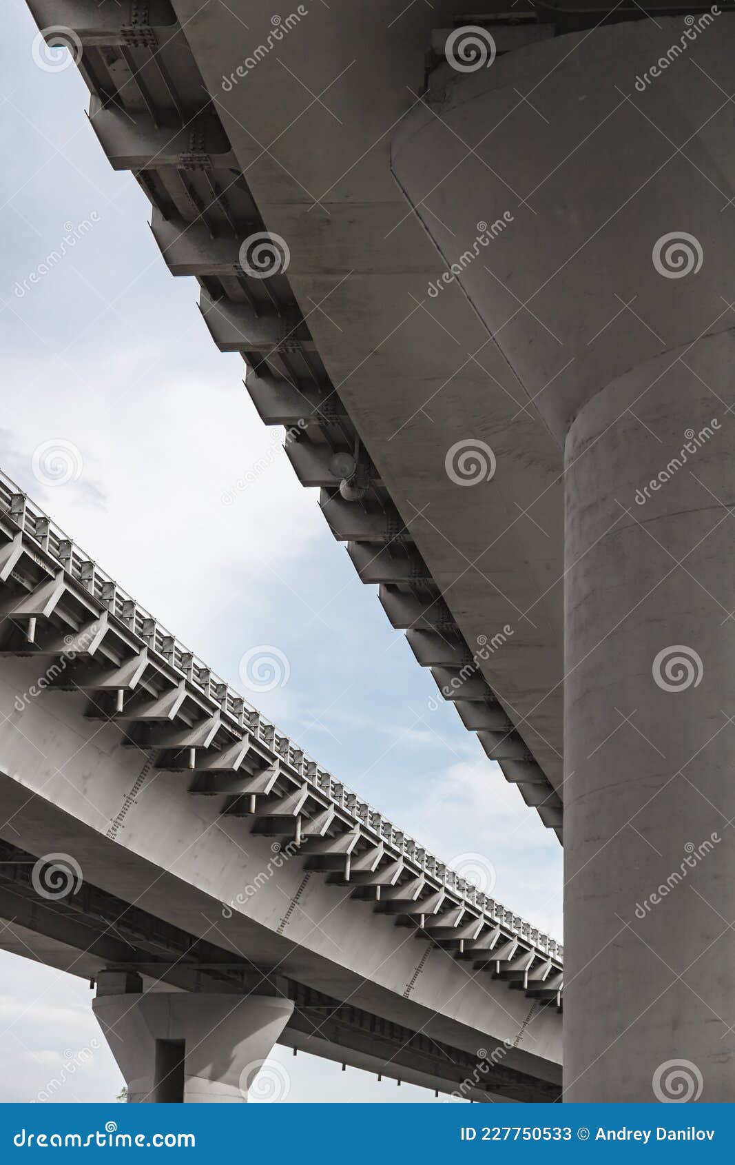 Road Bridge Bottom View, Modern Architecture of Bridges. Stock Image ...