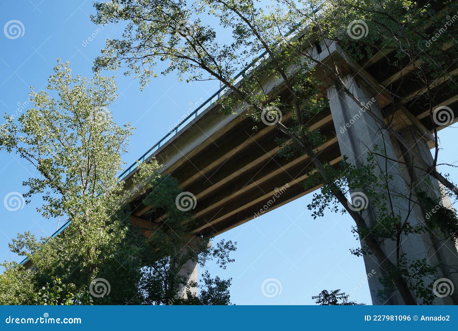 Road Bridge on High Supports Bottom View Stock Photo - Image of urban ...
