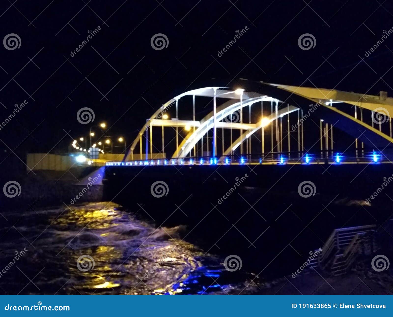 Road and Bridge Lights at Night Stock Image - Image of road, night ...