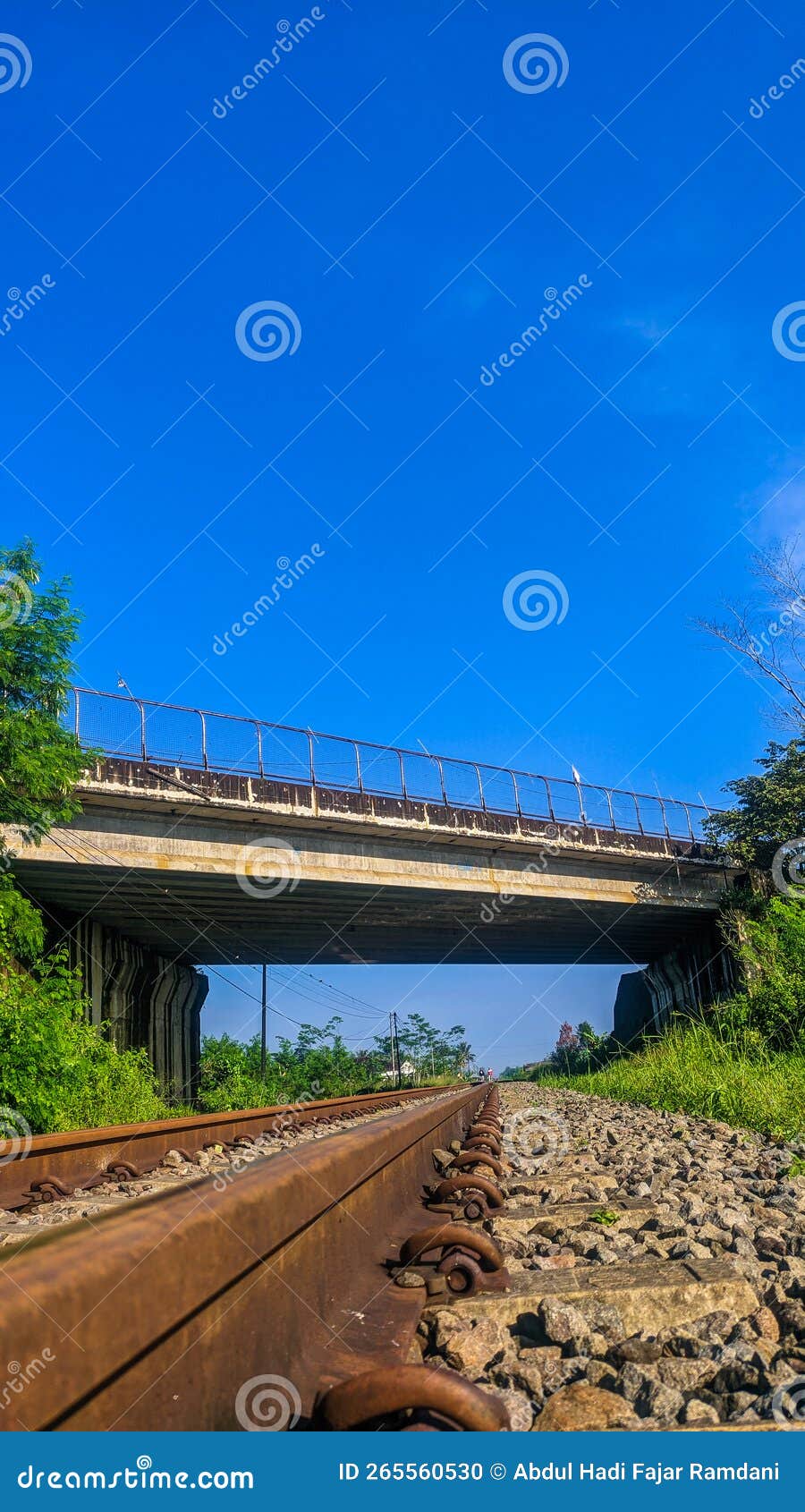 Road Bridge Over the Railroad Tracks Stock Photo - Image of bridge ...