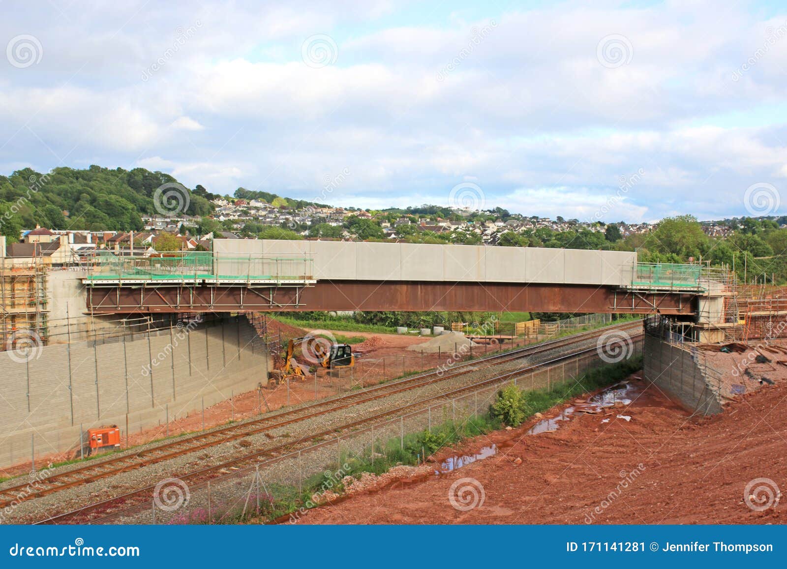 Road Bridge Over a Railway Under Construction Stock Image - Image of ...