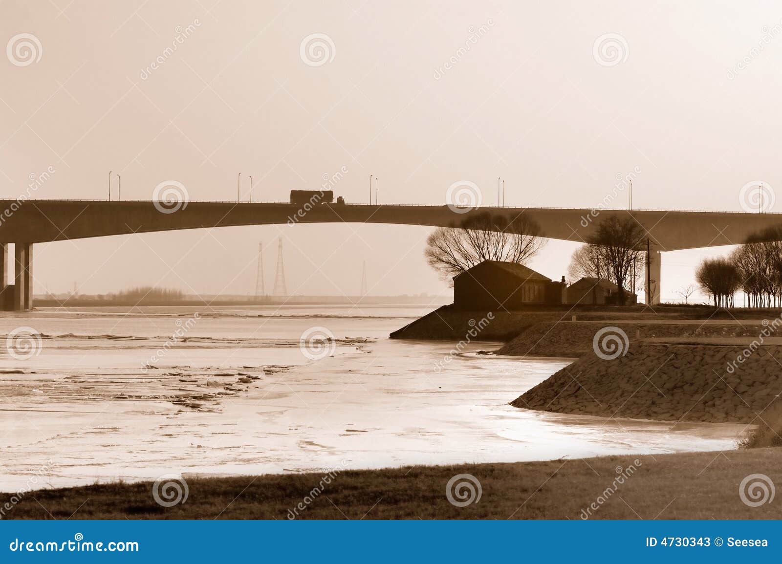 Road bridge over the river stock image. Image of house - 4730343