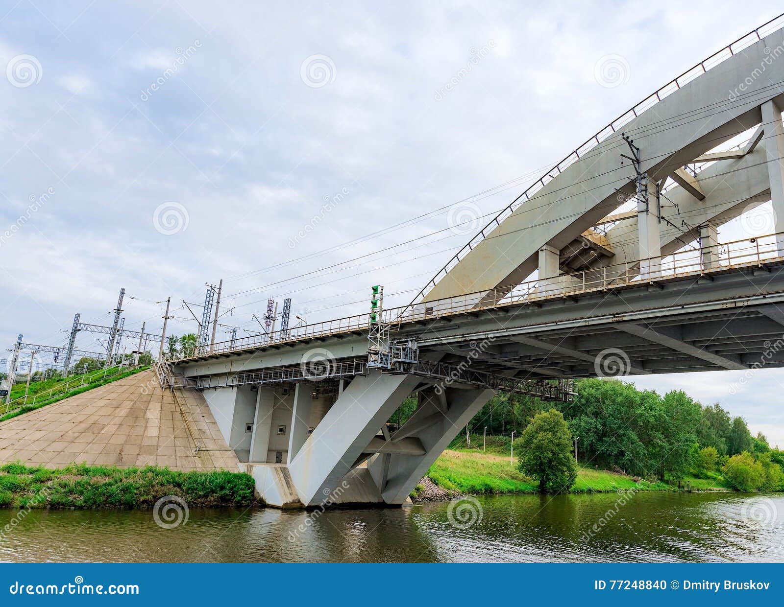 Road bridge over the river stock photo. Image of girder - 77248840