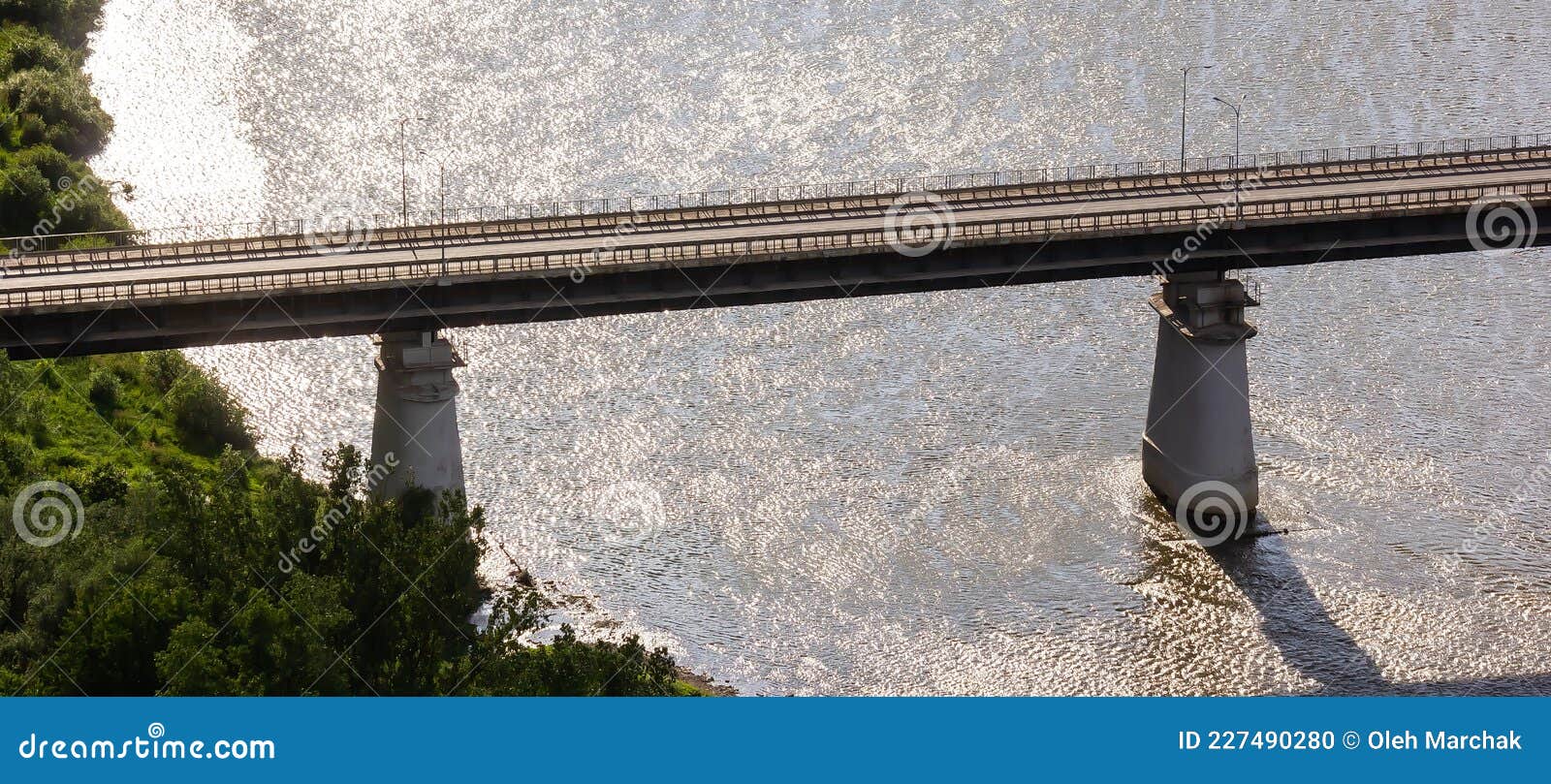 Road Bridge Over the River Top View Water Stock Photo - Image of ...