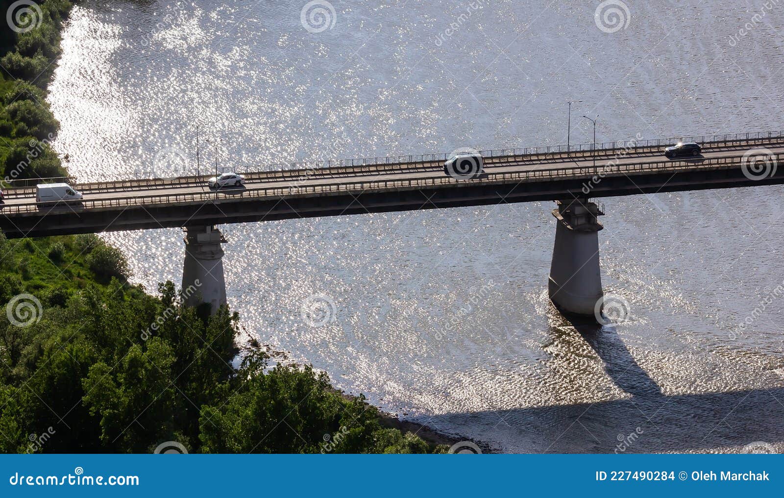 Road Bridge Over the River Top View Water Stock Photo - Image of clear ...