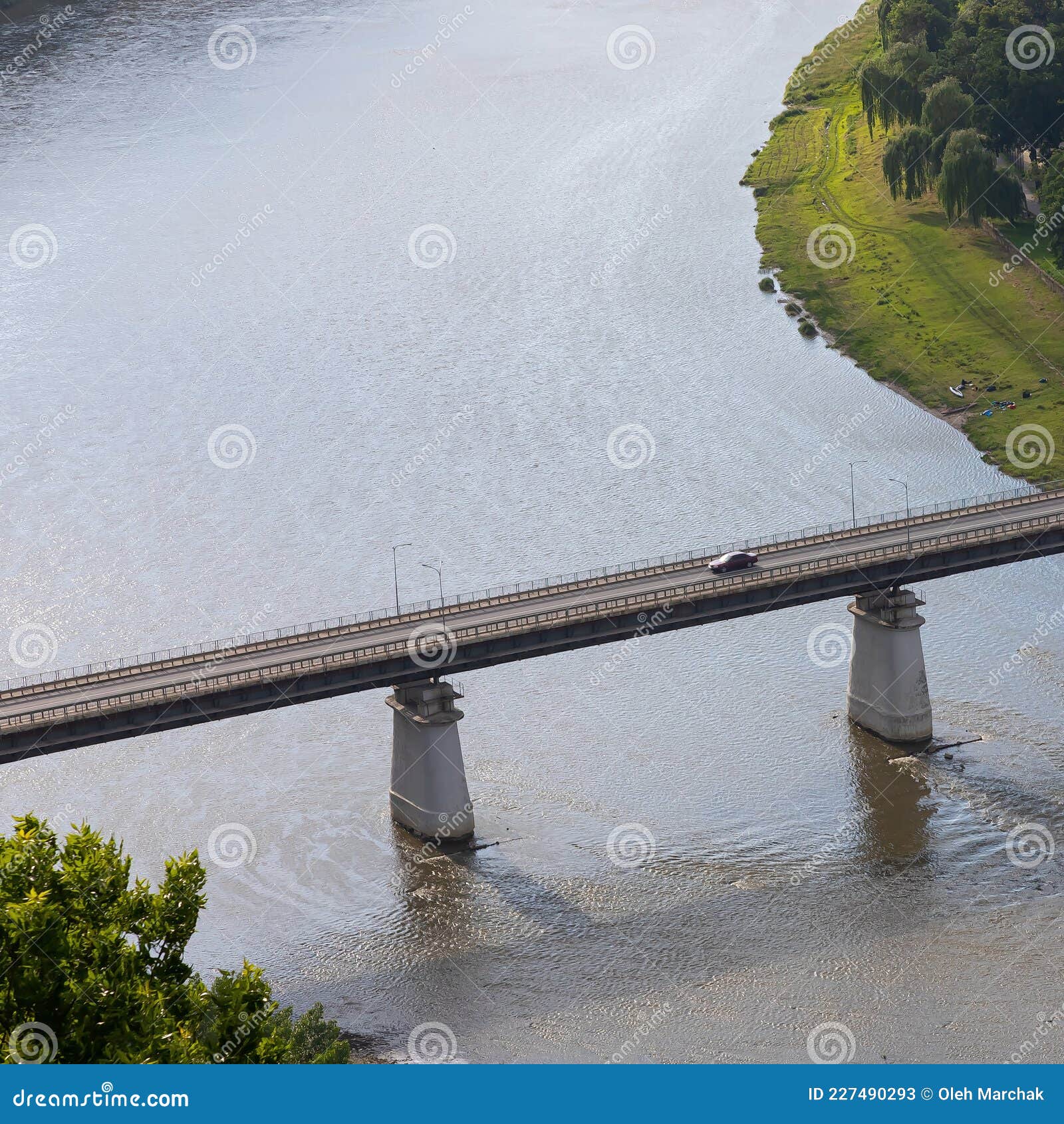 Road Bridge Over the River Top View Water Stock Image - Image of motion ...