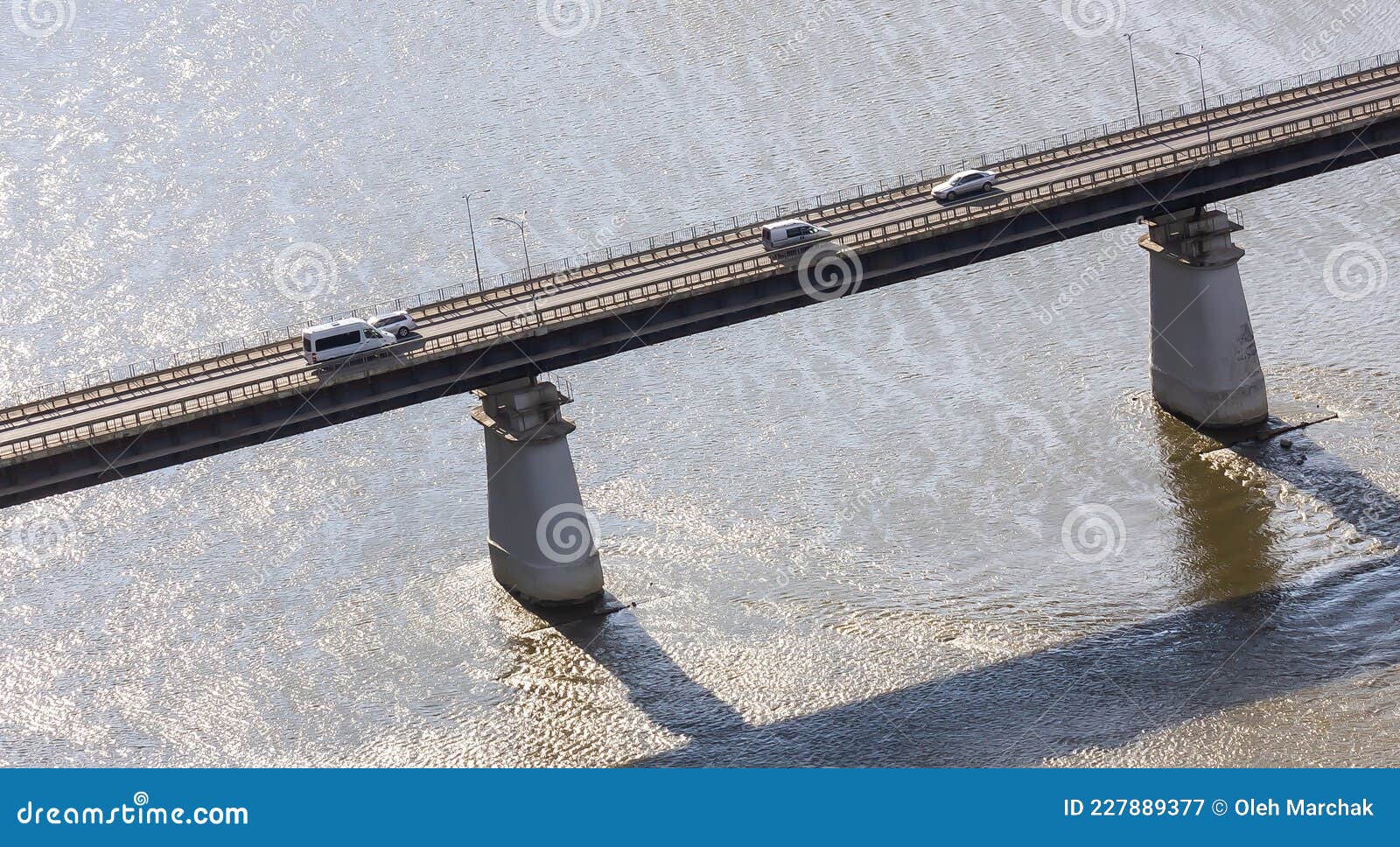 Road Bridge Over the River Top View Water Stock Image - Image of ...