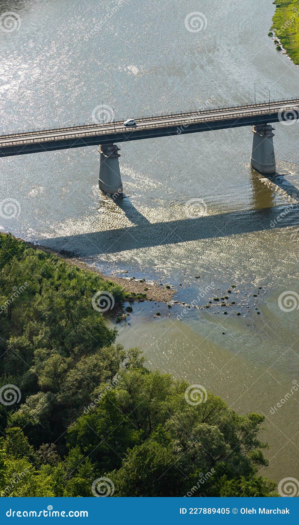 Road Bridge Over the River Top View Water Stock Image - Image of ...