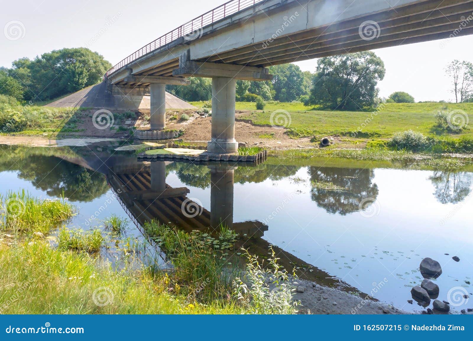 A Road Bridge Over a Small River, River Bridge Stock Image - Image of ...