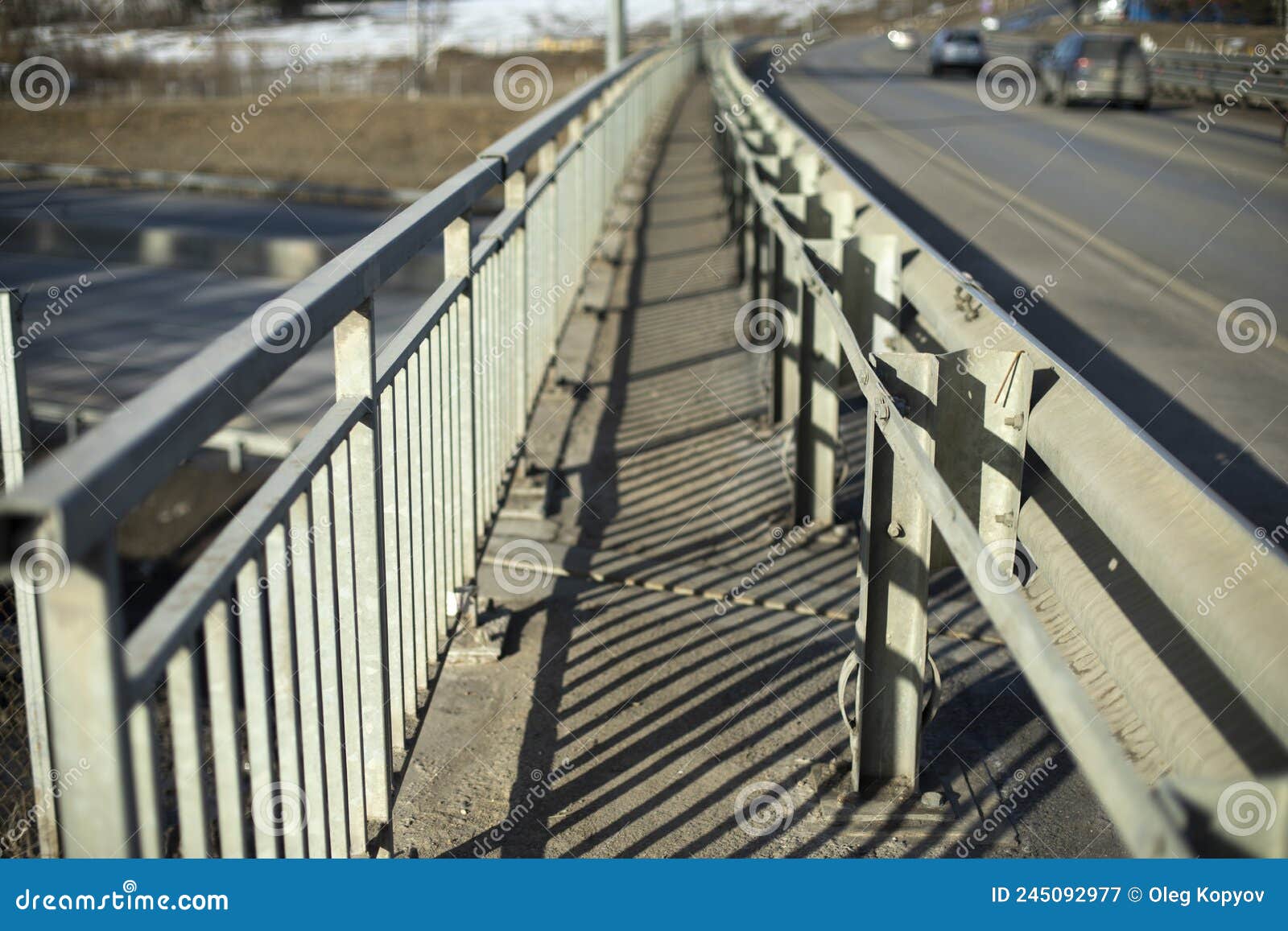 Road on Bridge. Side of Track Stock Image - Image of fast, exit: 245092977