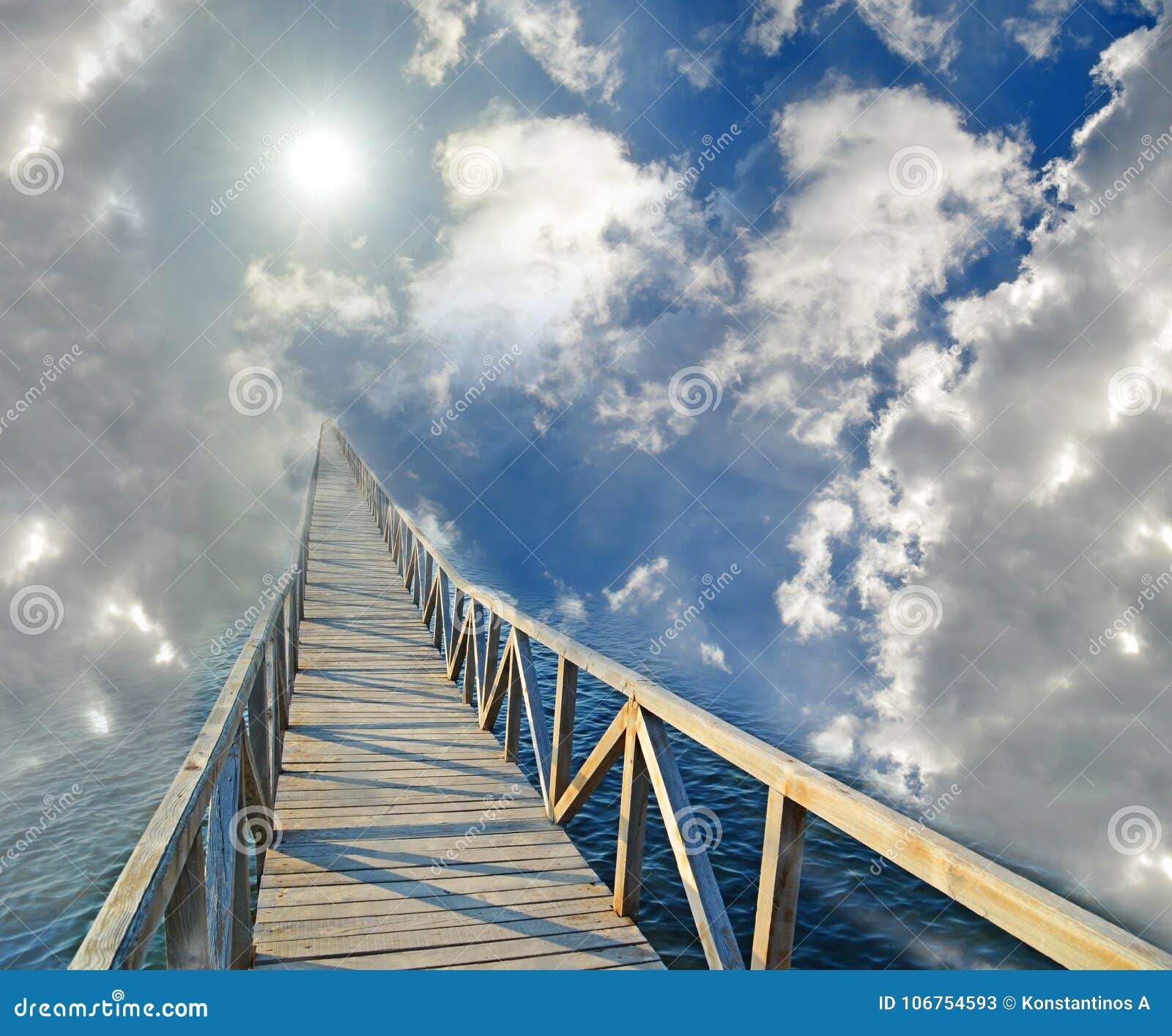 Road Bridge To Hevesn Paradise Sun Clouds Stock Image - Image of high ...