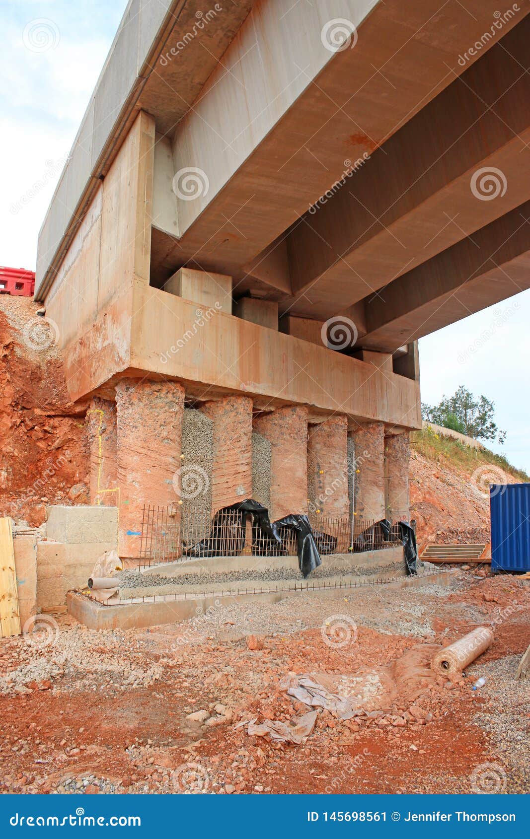 Road Bridge Under Construction Stock Image - Image of heavy, plant ...