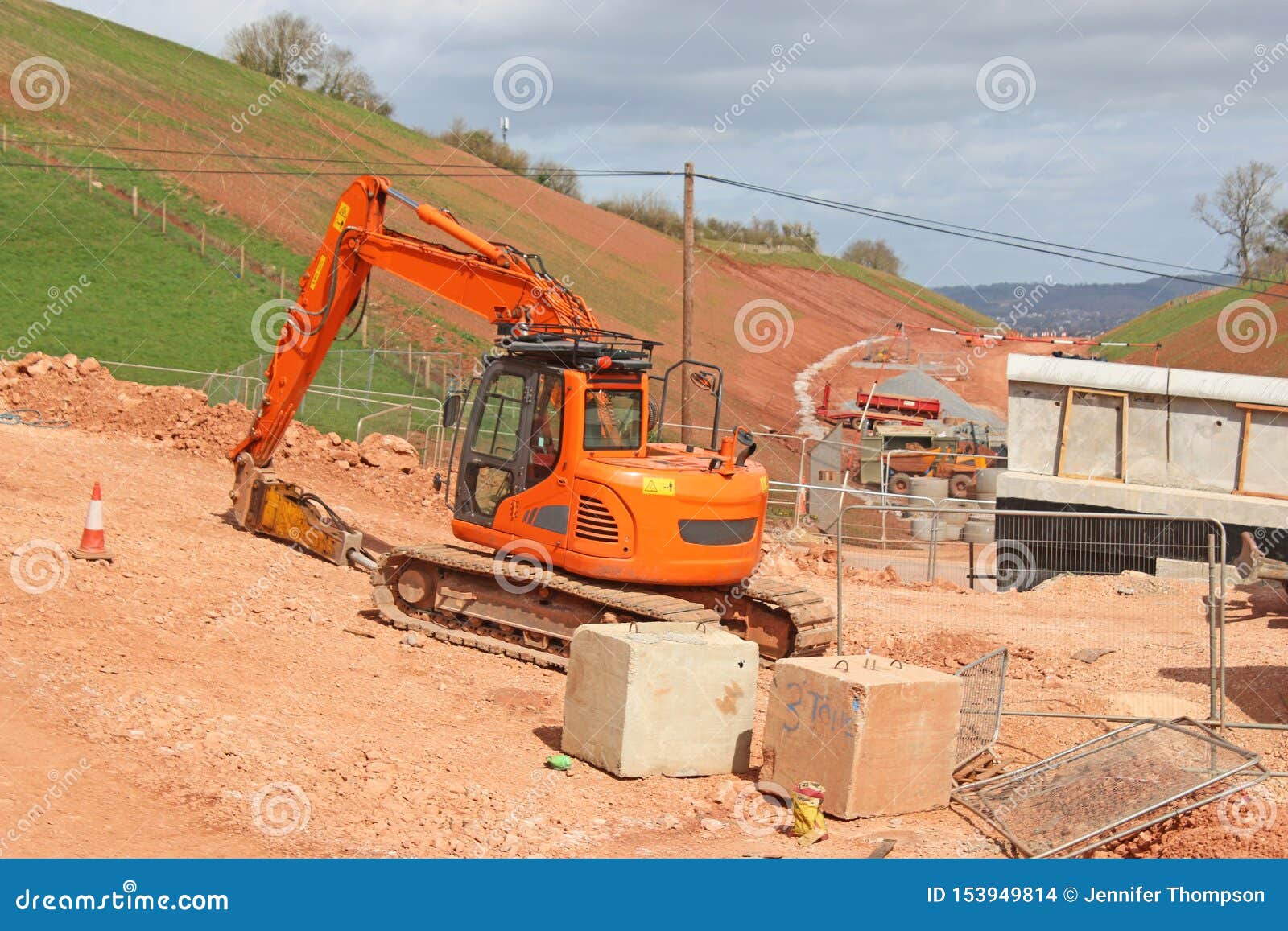 Rock Breaker on a Construction Site Stock Photo - Image of earth ...
