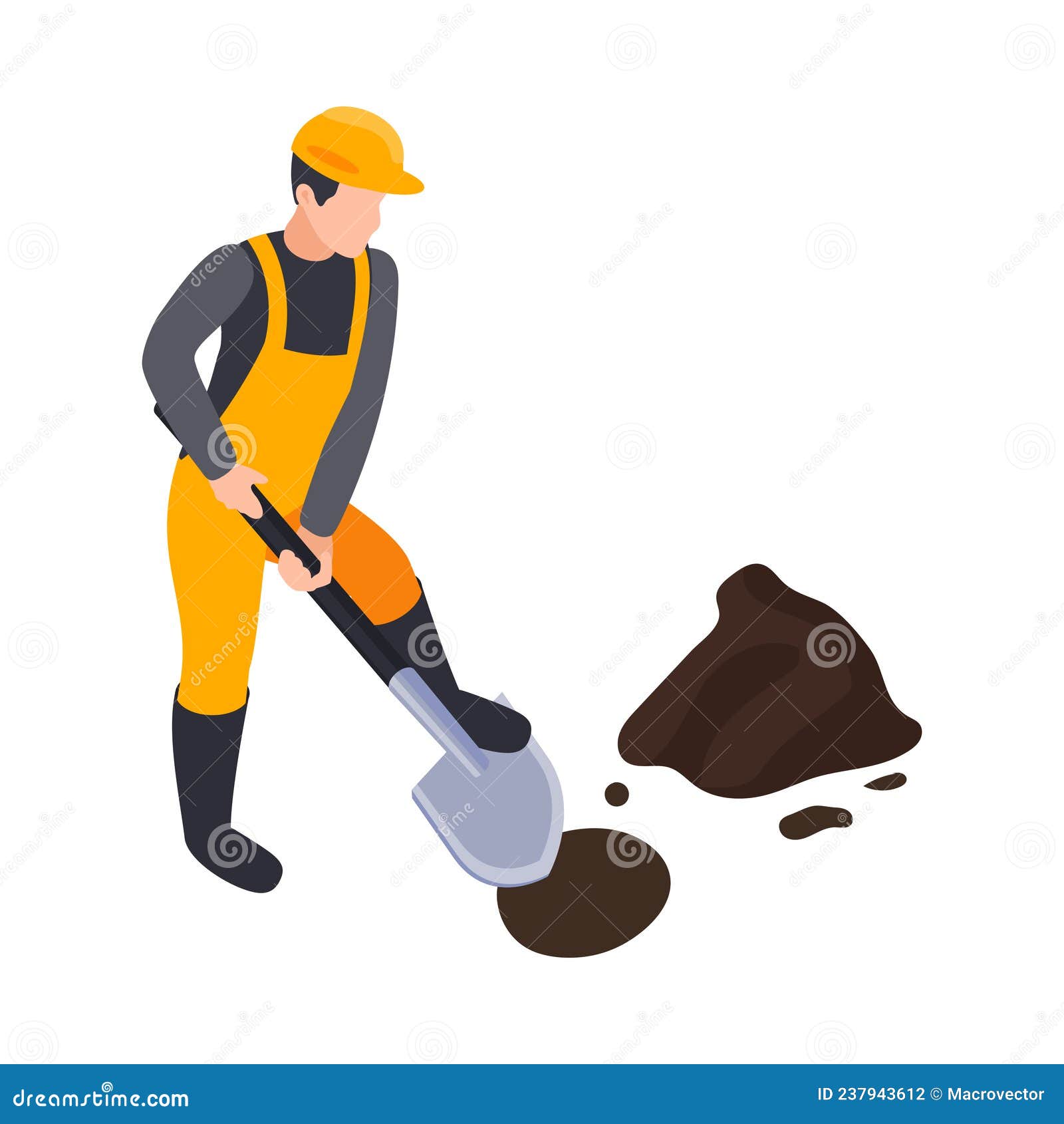 Road Builder Digging Composition Stock Vector - Illustration of site ...