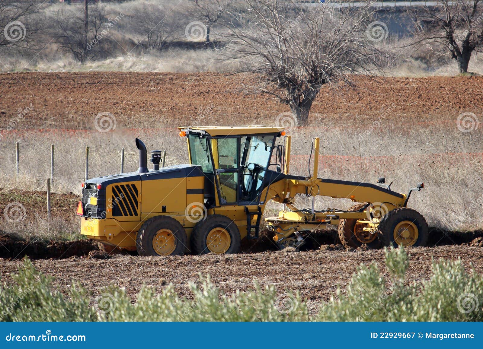 Road Building Machine Starting in Field Stock Image - Image of industry ...