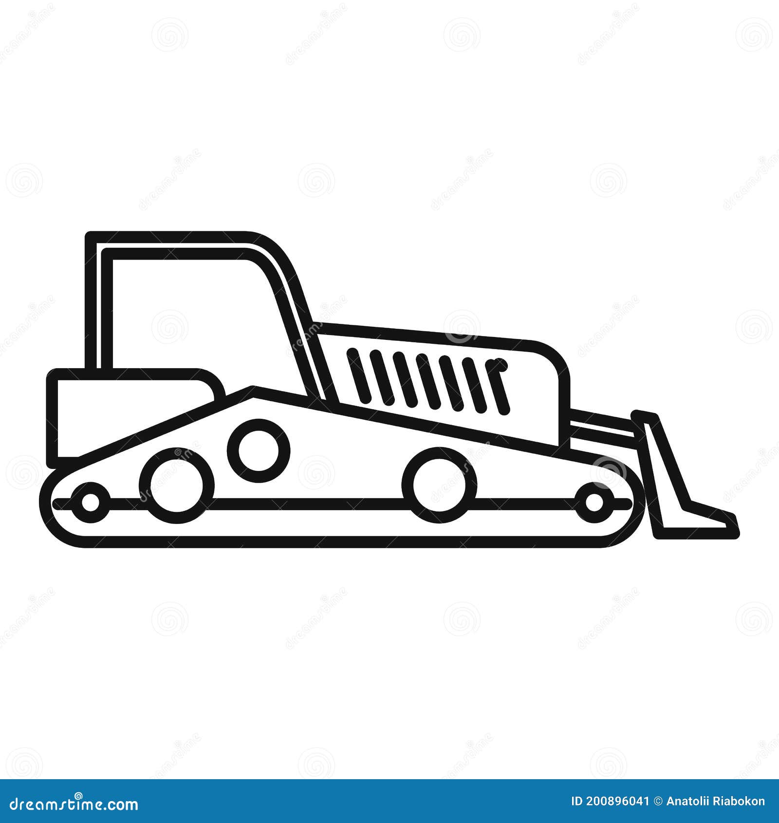 Road Bulldozer Icon, Outline Style Stock Vector - Illustration of ...