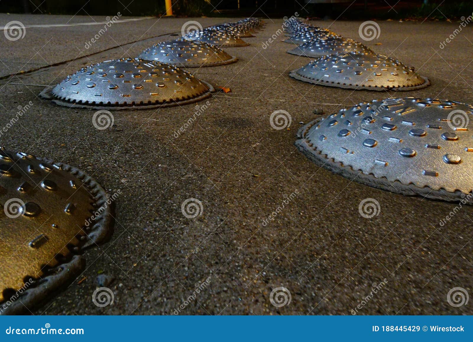 Road Bumps for Reducing the Speed of a Car Stock Image - Image of ...
