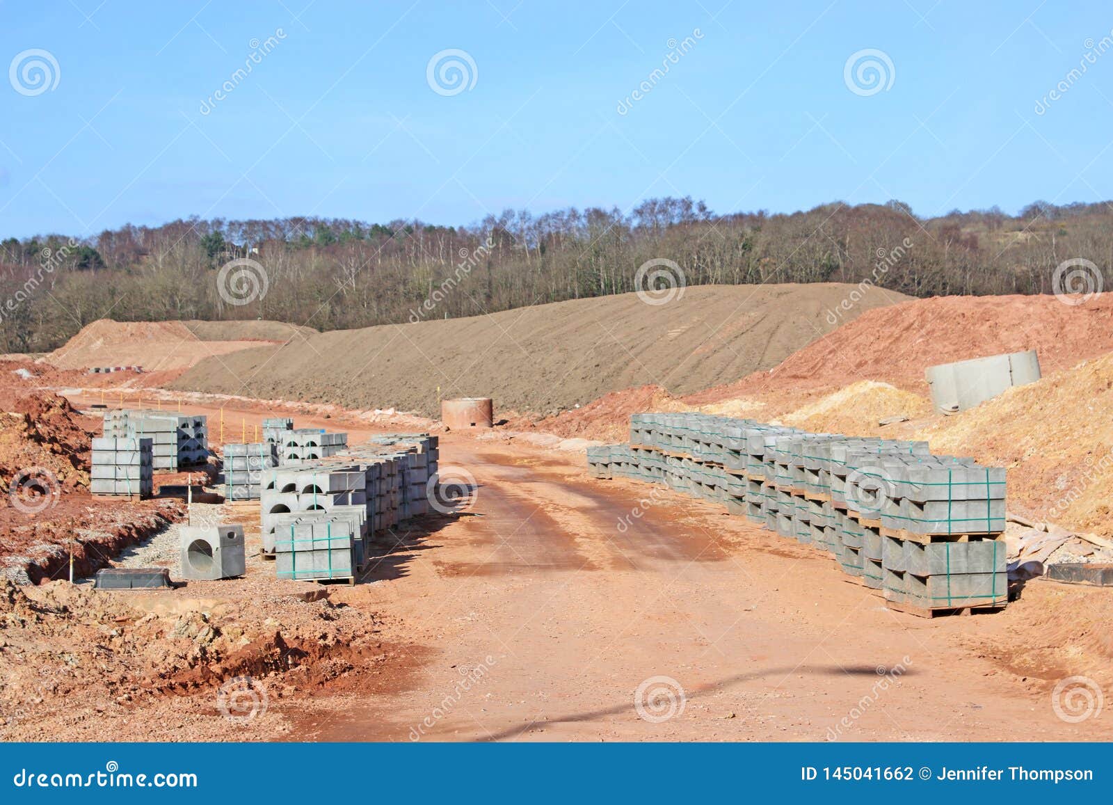 Road Bypass Construction Site Stock Photo - Image of cutting, track ...