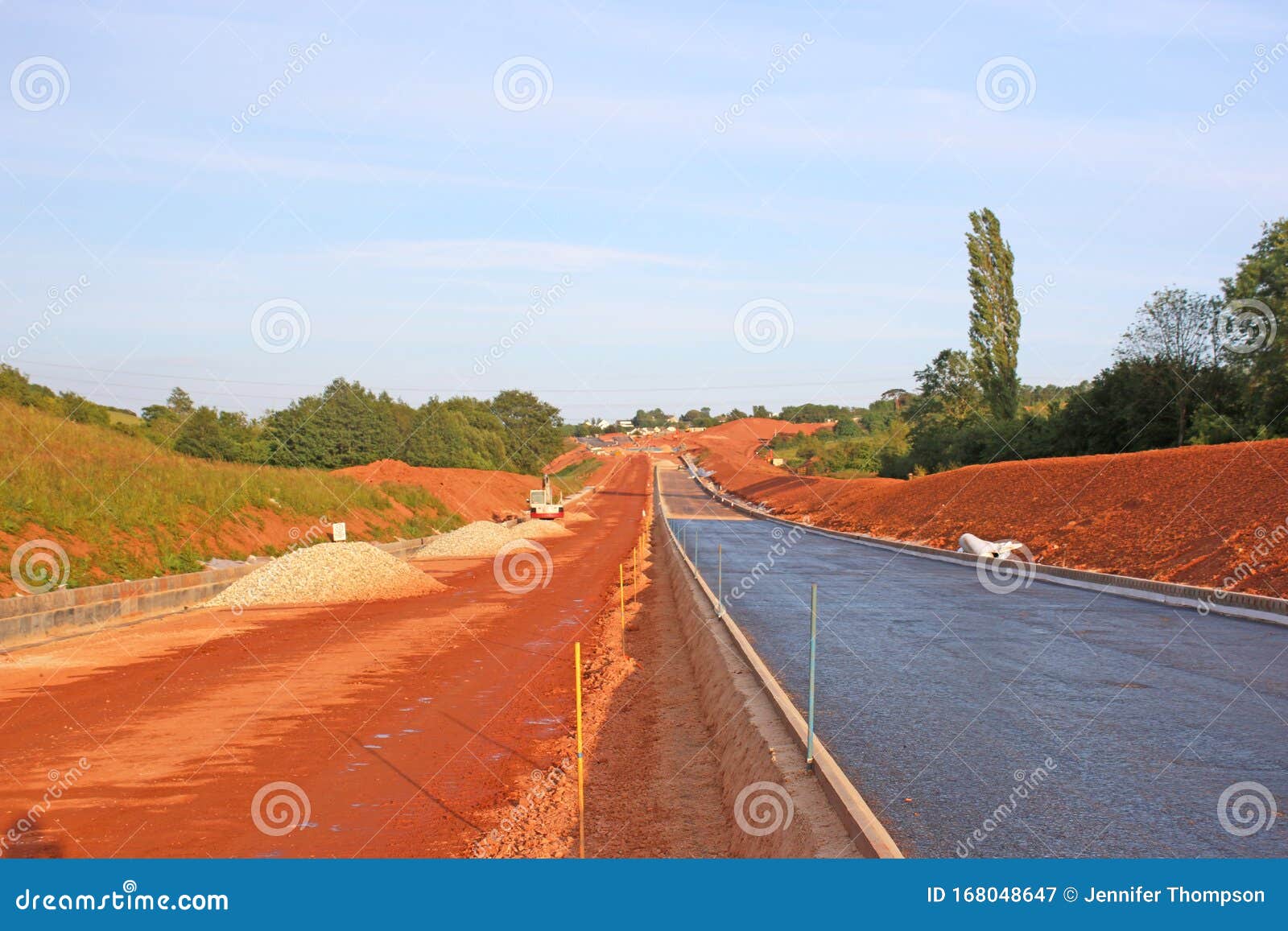 Road Bypass Construction Site Stock Image - Image of field, country ...