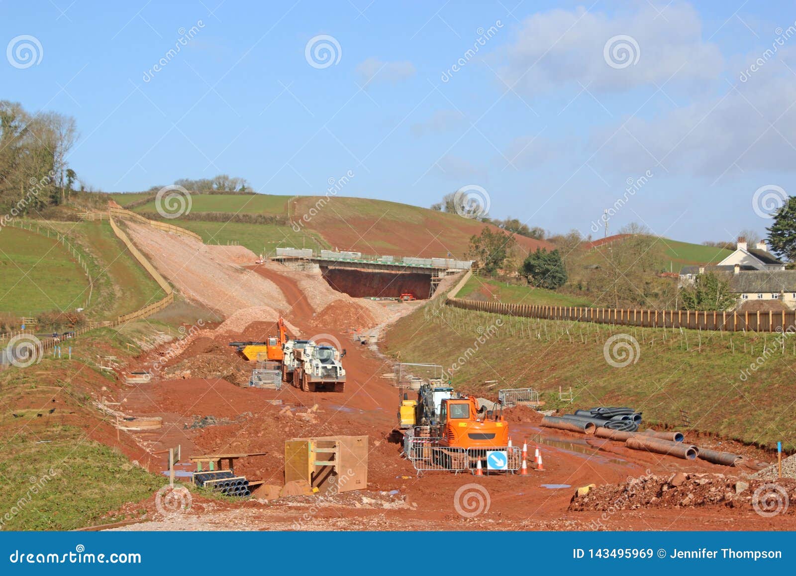 Road Bypass Construction Site Stock Image - Image of south, lift: 143495969