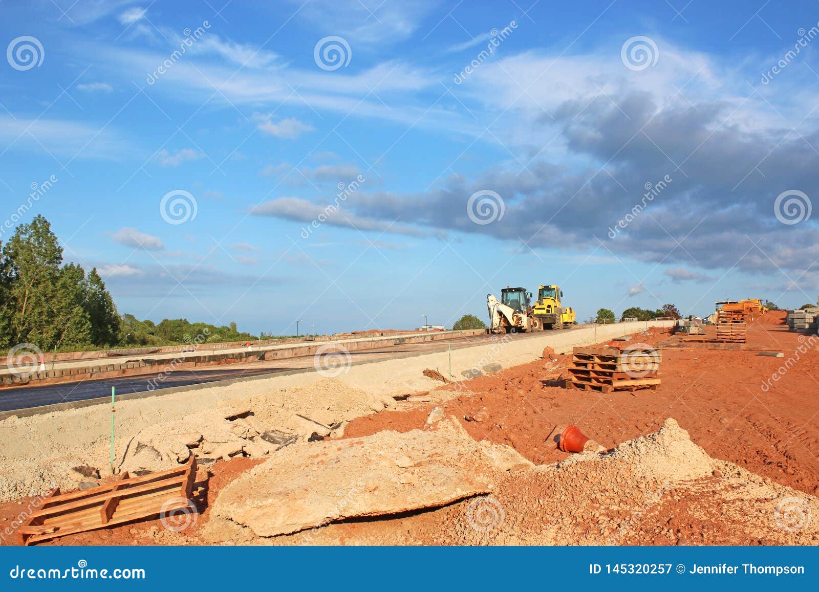 Road Bypass Construction Site Stock Image - Image of concrete, surface ...