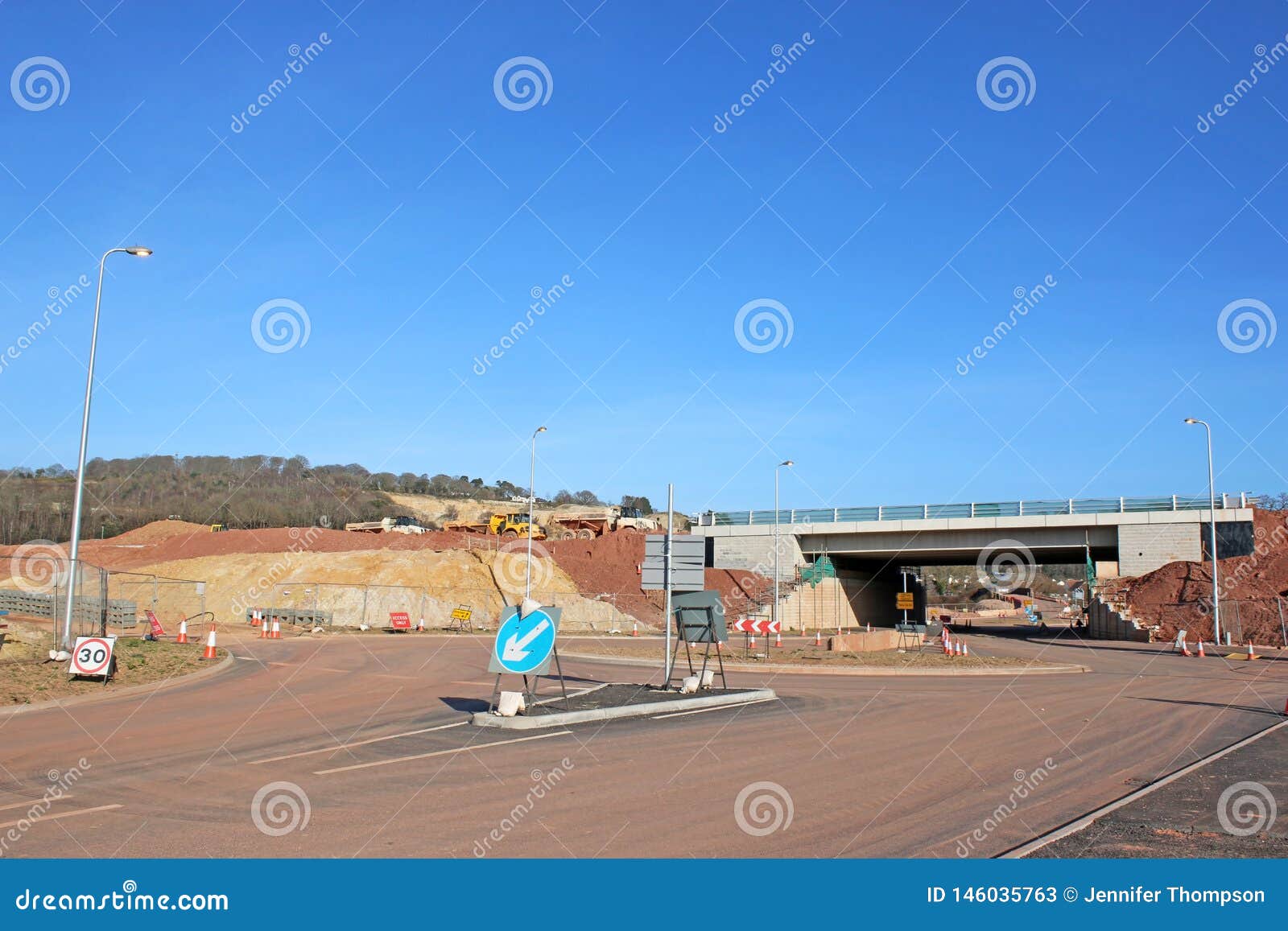 Road Bypass Roundabout Construction Stock Image - Image of bank, heavy ...