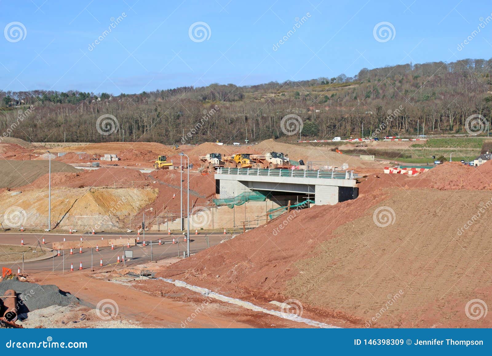 Road Bypass Roundabout Construction Stock Image - Image of stone, bank ...