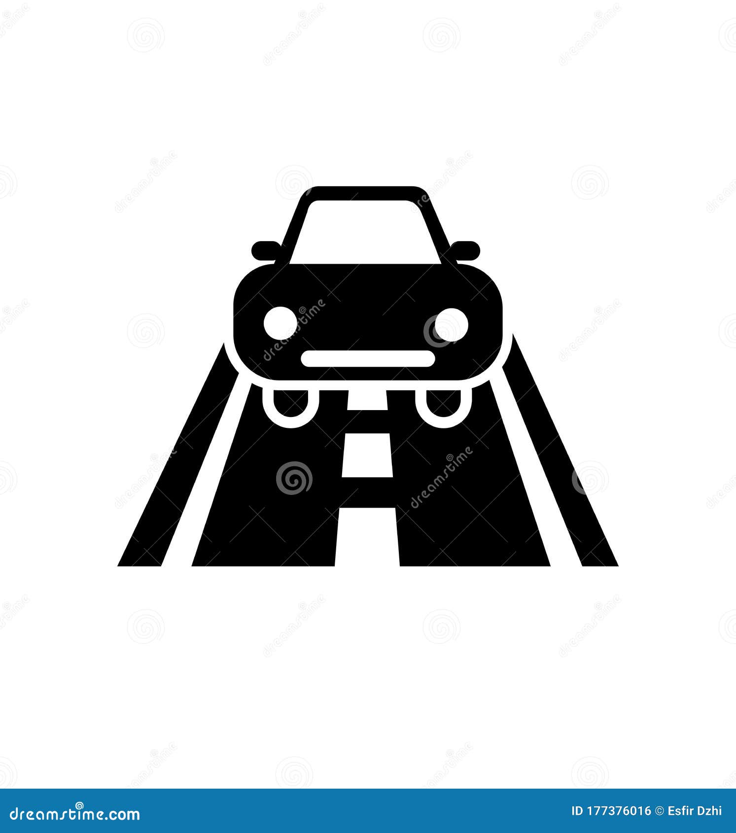 Road Car Icon Sign Vector Illustration Isolated on White Stock Vector ...