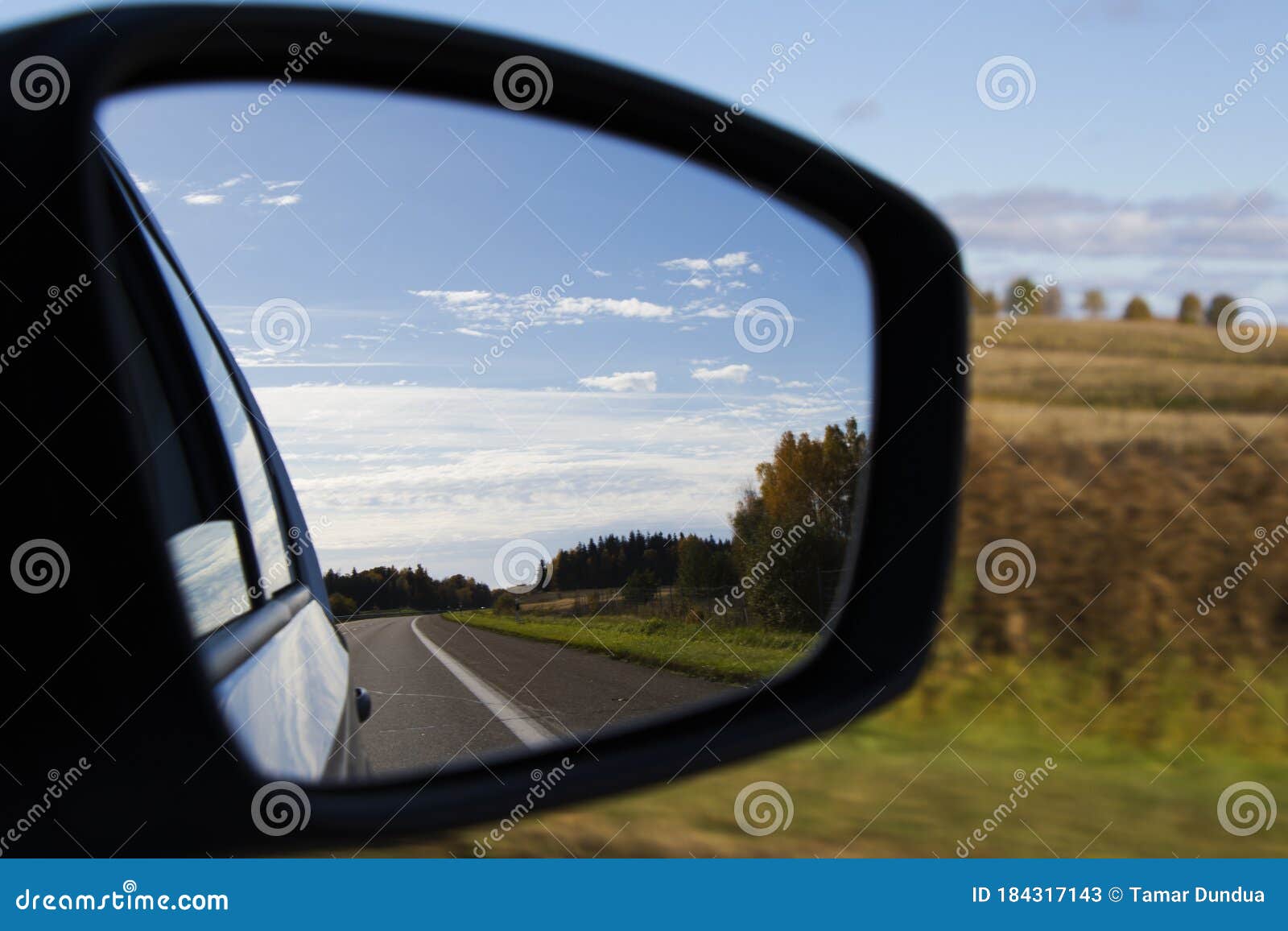 Road and car mirror stock image. Image of road, light - 184317143