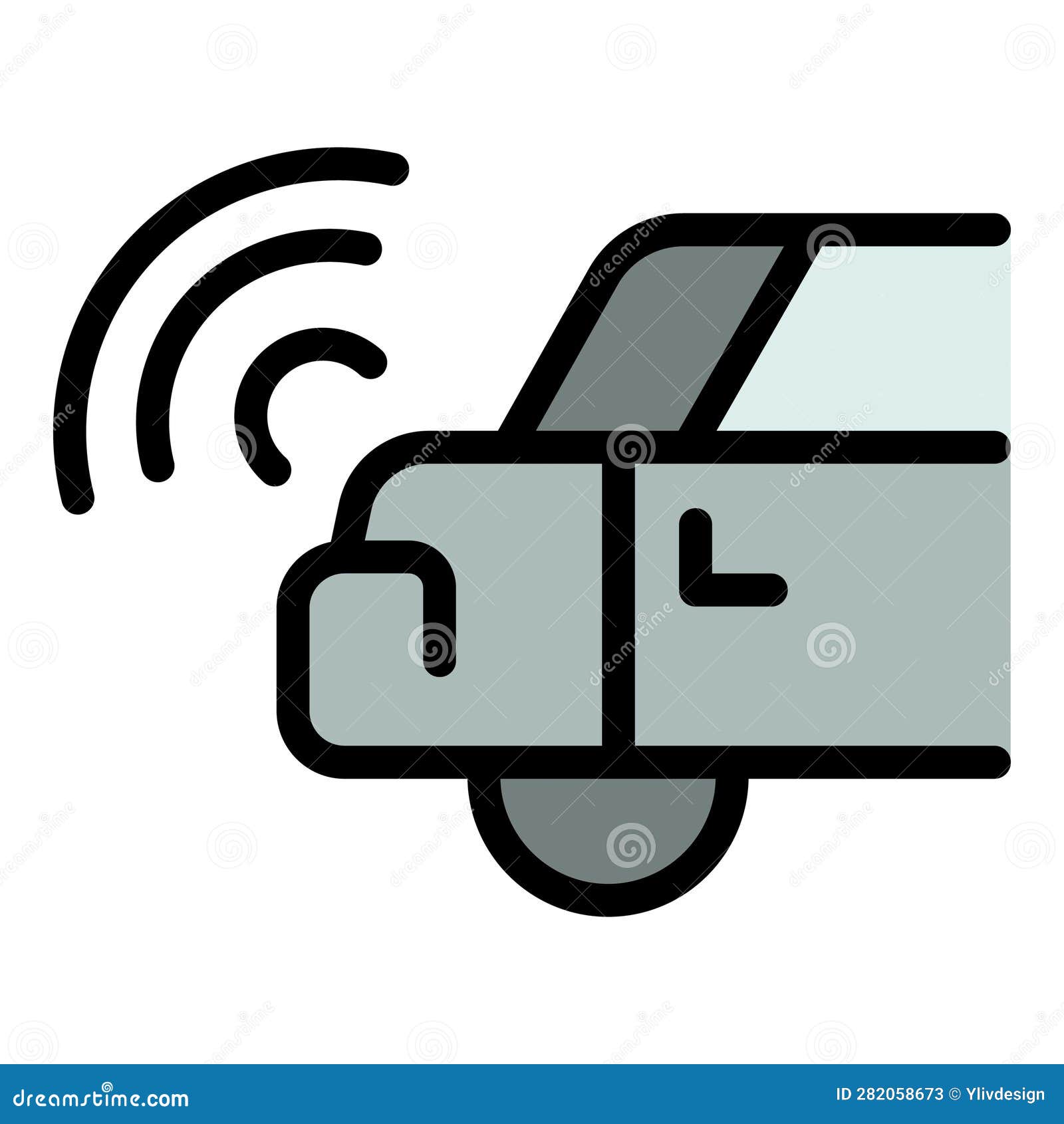 Road Car Radar Icon Vector Flat Stock Illustration - Illustration of ...