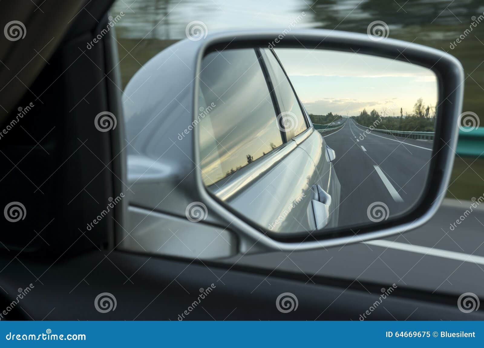 Road in Car Side-view Mirror Stock Image - Image of empty, detail: 64669675