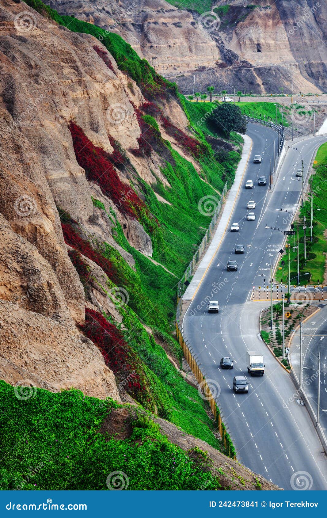 Road with Cars Off a Cliff, Peru Stock Image - Image of peruvian ...